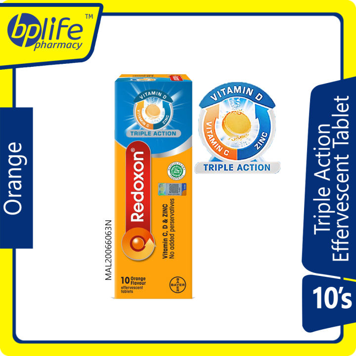 Redoxon Triple Action Effervescent Tablet 10s with Vit C, Zinc and Vit ...