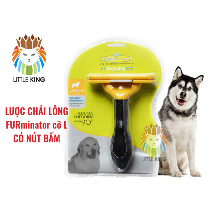 Lược chải lông cho chó Fur-minator có nút bấm cao cấp cho chó cỡ lớn trên 20kg Little King pet ...