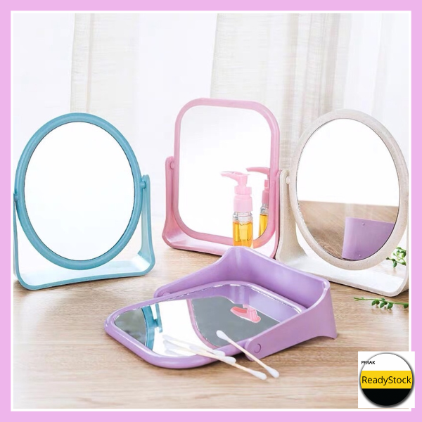 360° ins Rotatable Make Up Vanity Mirror Round Square Colourful Double ...