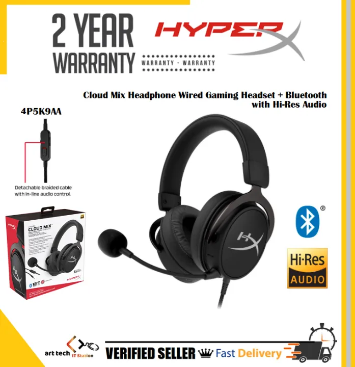 HYPERX CLOUD MIX HEADPHONE WIRED GAMING HEADSET + BLUETOOTH WITH HI-RES AUDIO | 4P5K9AA | Lazada