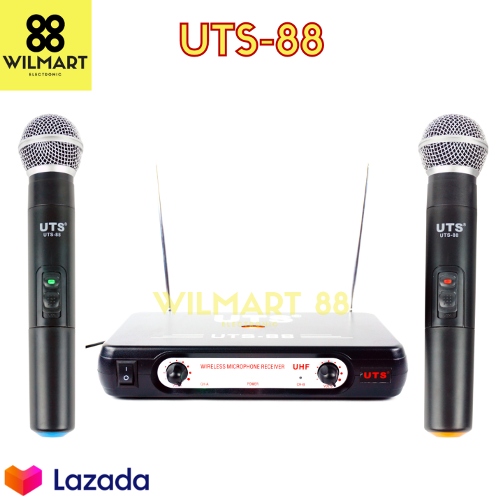 Mic Wireless UHF UTS UTS-88 Microphone Genggam 2 Buah UTS- 88 Original ...