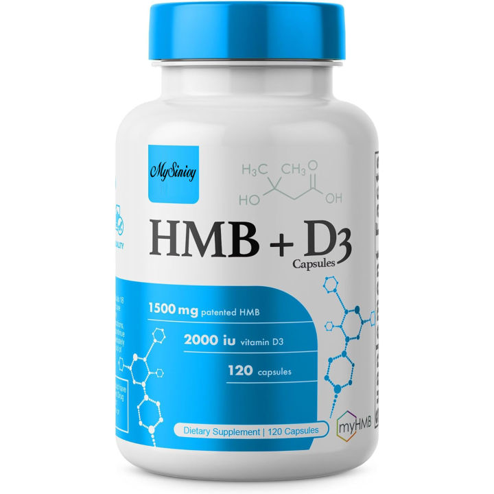 Patented Clinical Dose HMB + 2000IU Vitamin D3 capsules - 120 muscle ...