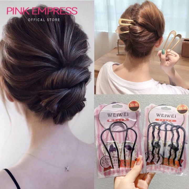 Women Hair Insert Coiler Comb Hair Style Tool Hair Stick Simple Modern ...