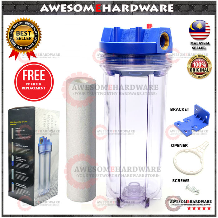 (FREE PP) 3/4" 10" OUTDOOR WATER FILTER HOUSING CASING WITH PP ...