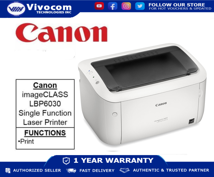 Canon LBP6030 Single Function Laser Printer (Monochrome) - (Resolution/Print Speed: 600x600dpi ...