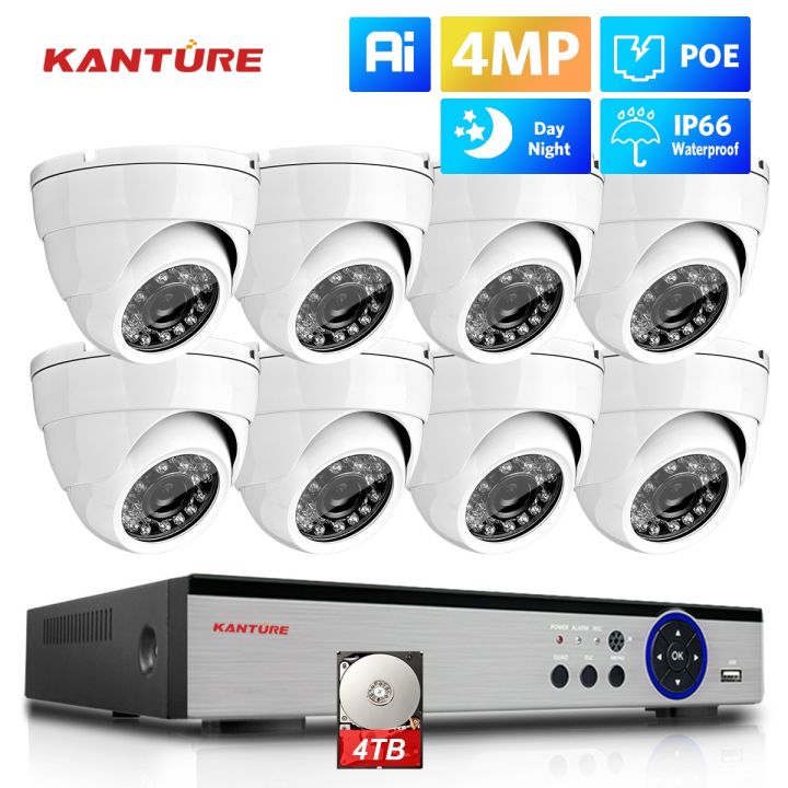 8CH 4MP HD Security POE IP Camera System Indoor Outdoor AI Human ...