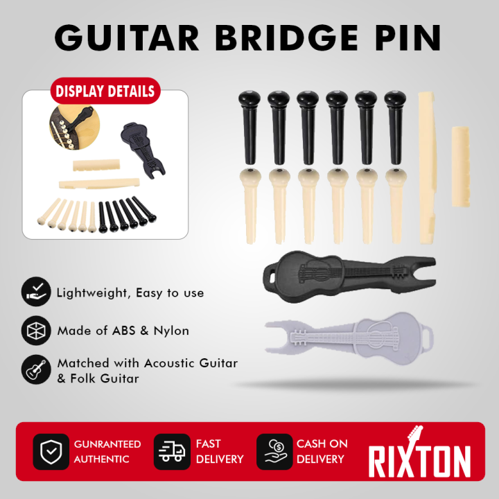 Bridge Pins, RIXTON Guitar Bridge Pins with Saddle Nut for 6 & 12 ...