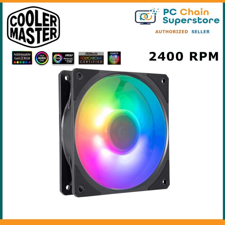 Cooler Master Mobius 120P 120mm ARGB Performance Case Fan - 2400 RPM ...