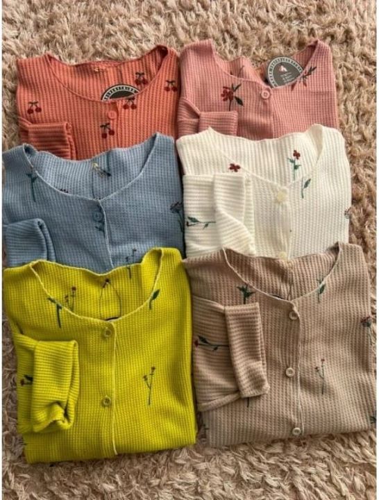 CARDIGAN CROP MOTIF BUNGA WANITA FULL KANCING WAFER ATASAN CROP RAJUT ...