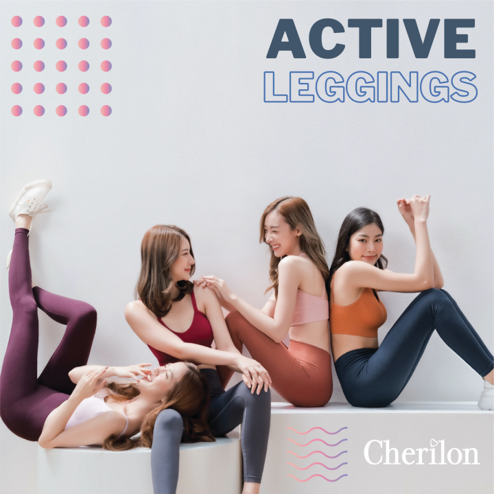 Cherilon เชอรีล่อน Seamless Active Leggings เลกกิ้ง ผ้านุ่ม เบา ใส่สบาย กระชับ + ความยืดหยุ่นสูง ...