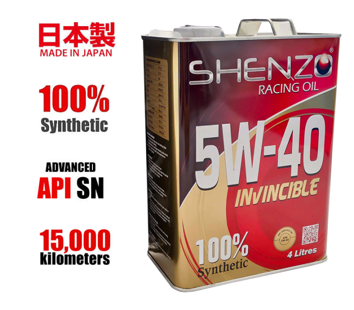 Shenzo Racing Oil 5W40 Engine Oil Fully Synthetic 15000KM API SN 4L ...