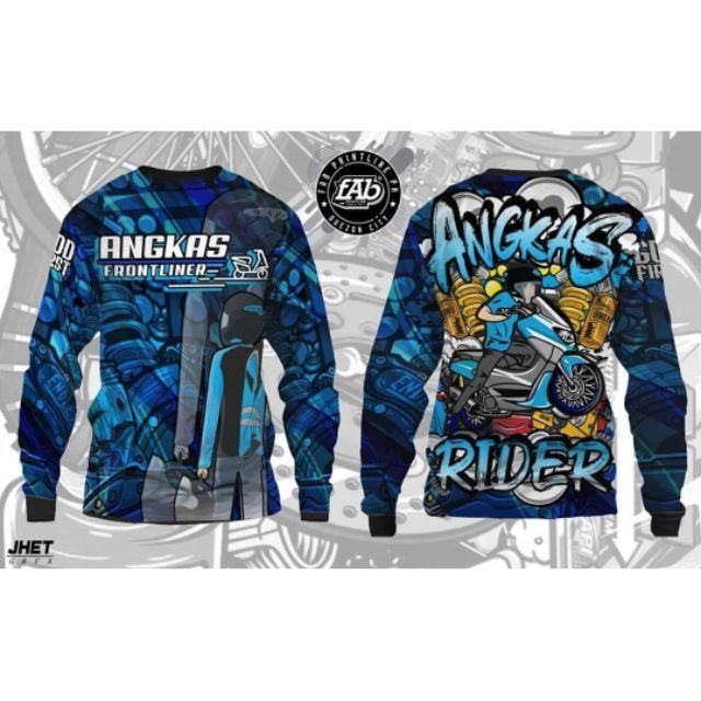 2023 design full sublimation angkas long sleeve t-shirt for riders 3d ...