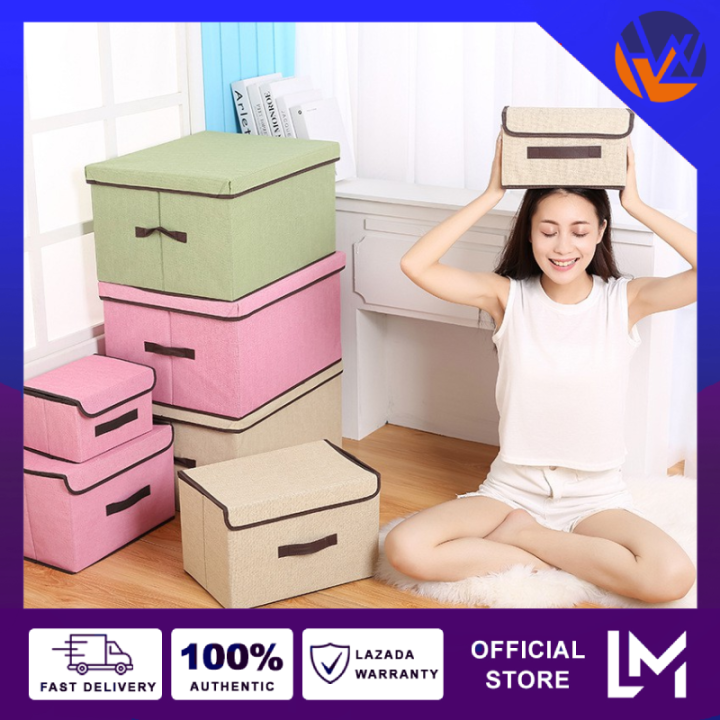 HLW Home Color Foldable Storage Box 2 in 1 Storage Box Beautiful and ...