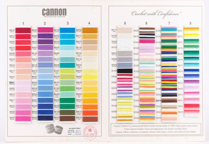 Cannon 100% Mercerized Cotton Crochet Thread Column 4, 175 Meters per ...