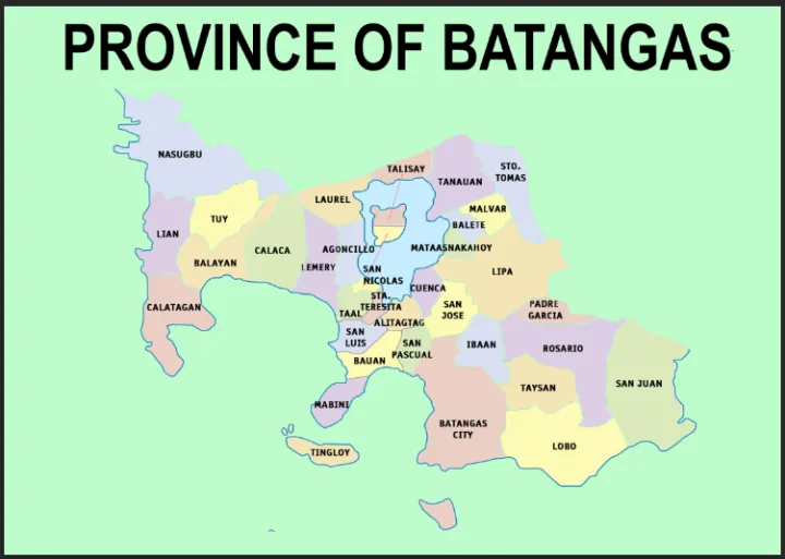 Batangas Province Map Waterproof A4 Laminated Chart | Lazada PH