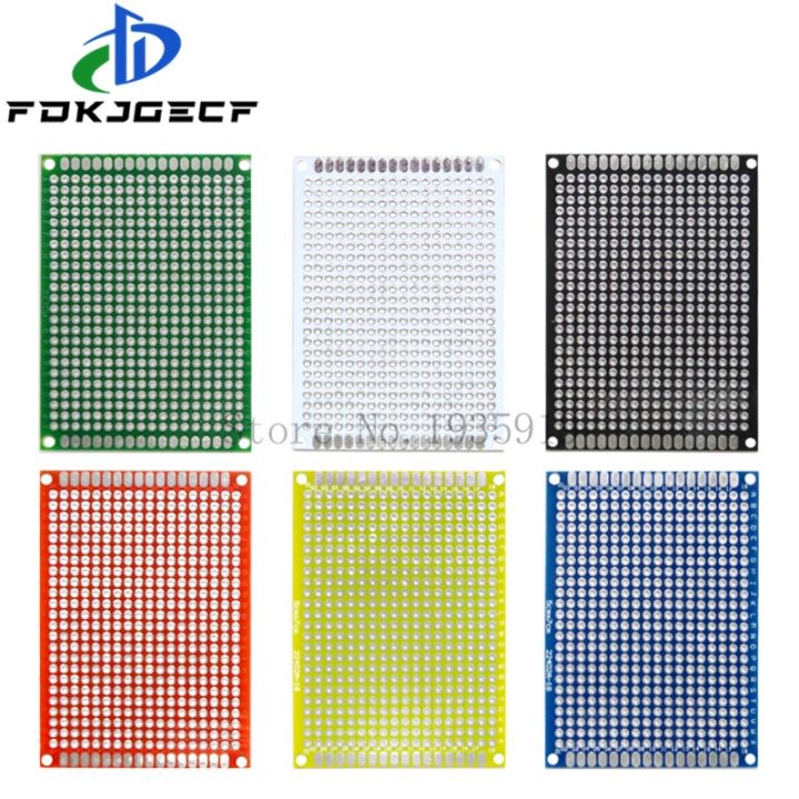 5x7cm 57 Double Side Prototype Pcb Diy Universal Printed Circuit Board White Blue Yellow Black 