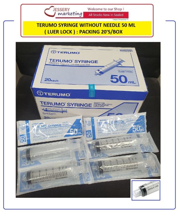 Terumo Syringe 50ml (Luer Lock Tip), Packing: 20's/box | Lazada