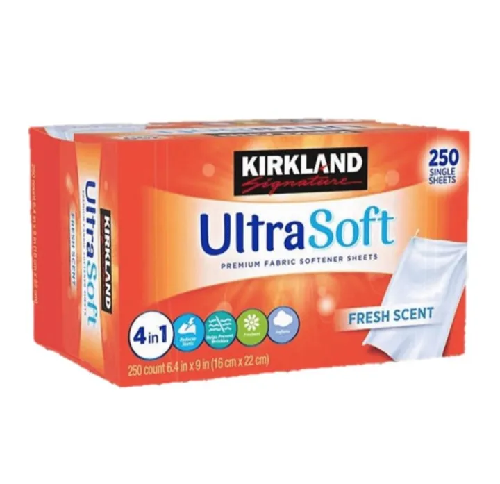 Kirkland Signature Ultra Soft Fabric Softener sheets เคิร์กแลนด์ แผ่นอบ ...