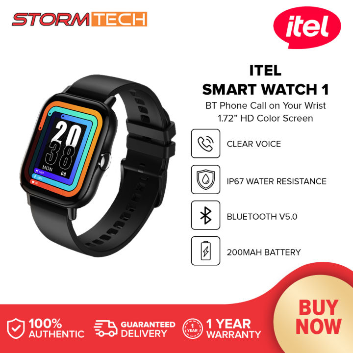 Itel Smart Watch 1 | 1.72” HD Color Screen | BT v5.0 | IP67 Water ...