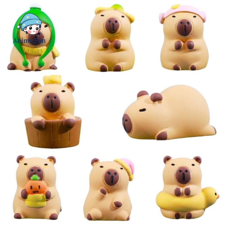 ANIME FAN Simulation Capybara Figure Toys Figure Animals Simulation ...
