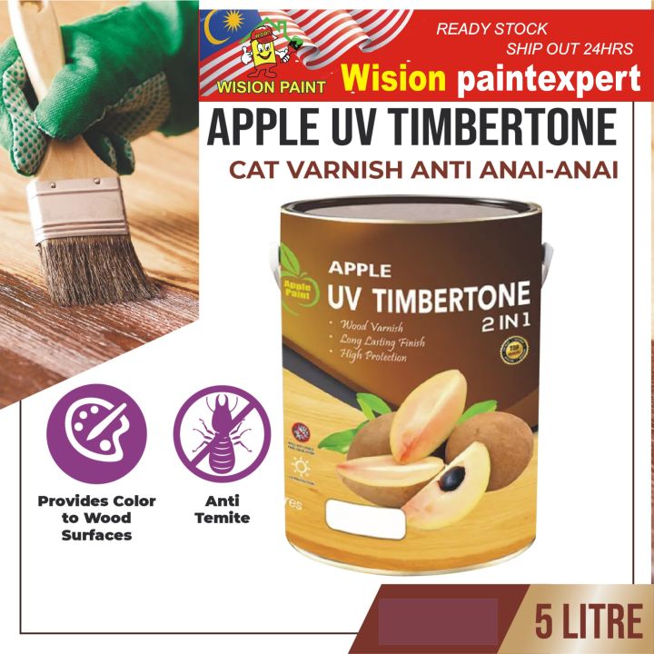 5L Apple UV Timbertone Wood Varnish Cat Kayu Varnish Weather resistant ...