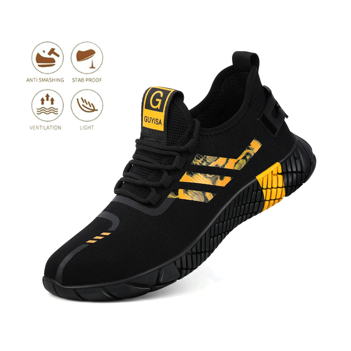 Fly-weave labor protection shoes Smashing and stab-proof comfortable ...