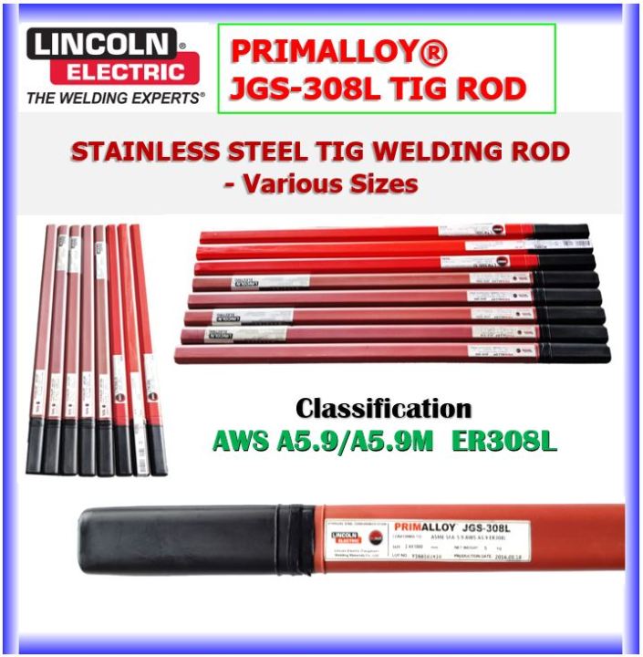 LINCOLN PRIMALLOY® JGS-308L ( JGS 308L , 308 ) , STAINLESS STEEL TIG ...