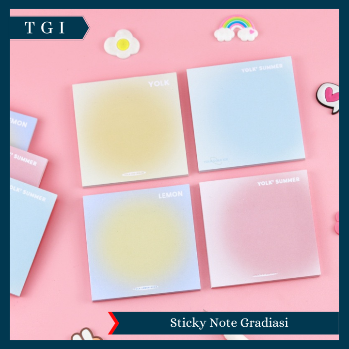 STICKY NOTES MEMOPAD PERSEGI MOTIF UNIK SERBAGUNA STICKY NOTE GRADIASI ...