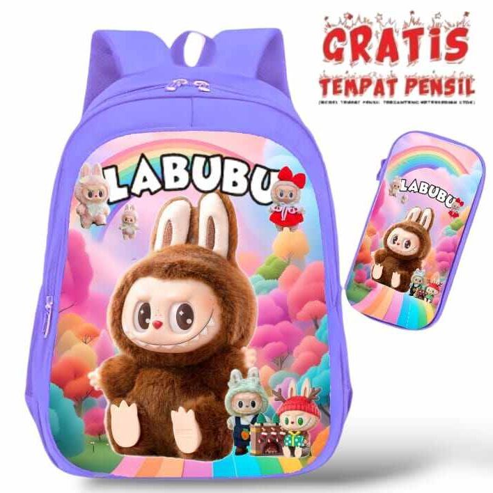 Tas Labubu Tas Sekolah Anak Perempuan TK SD Karakter Labubu Tas Anak TK ...