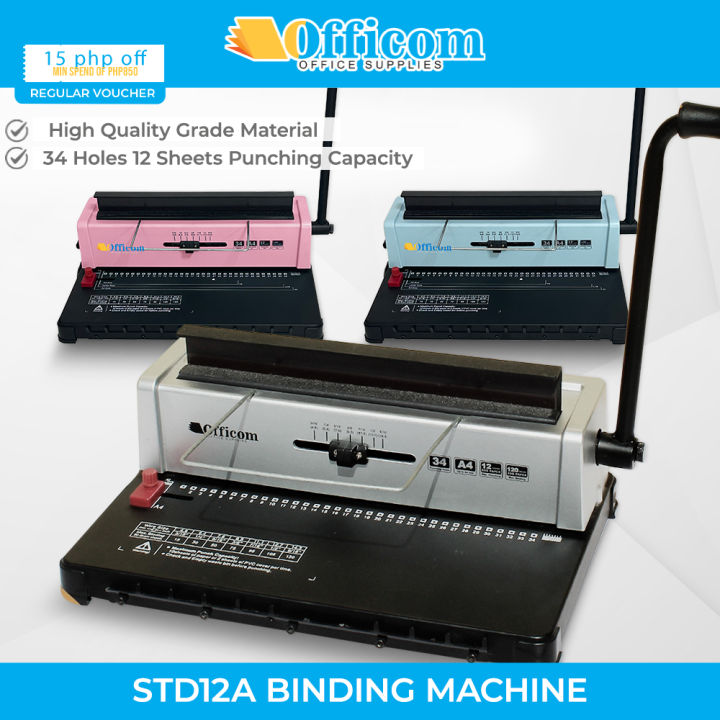 Officom STD12A Wire Binding Machine A4 34 Holes 12 Sheets Punching ...