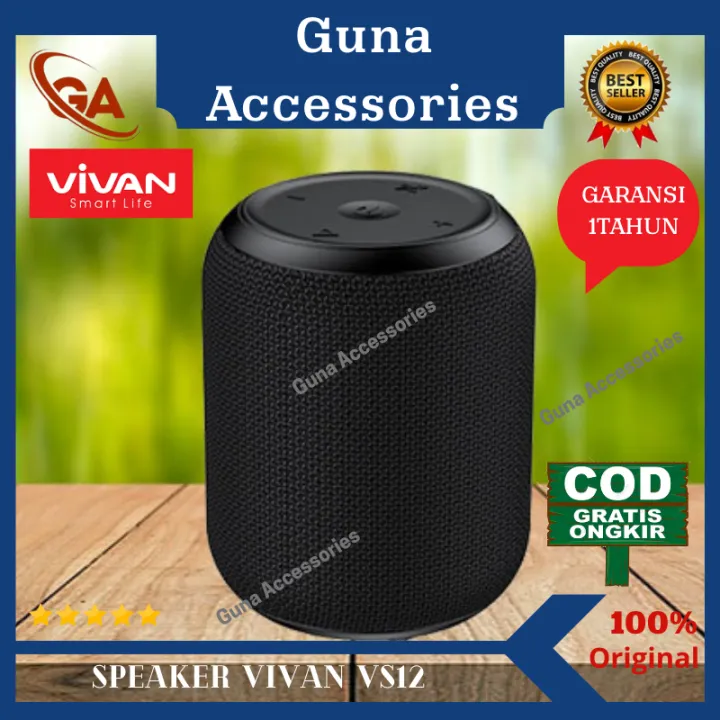 Speaker Bluetooth VIVAN Surround Sound 360° Waterproof IPX6 VS12 ...