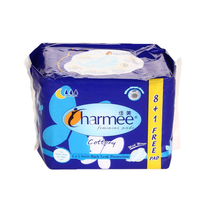 Charmee Cottony Fem Pads Heavy Flow or Night Use 8's + 1 | Lazada PH