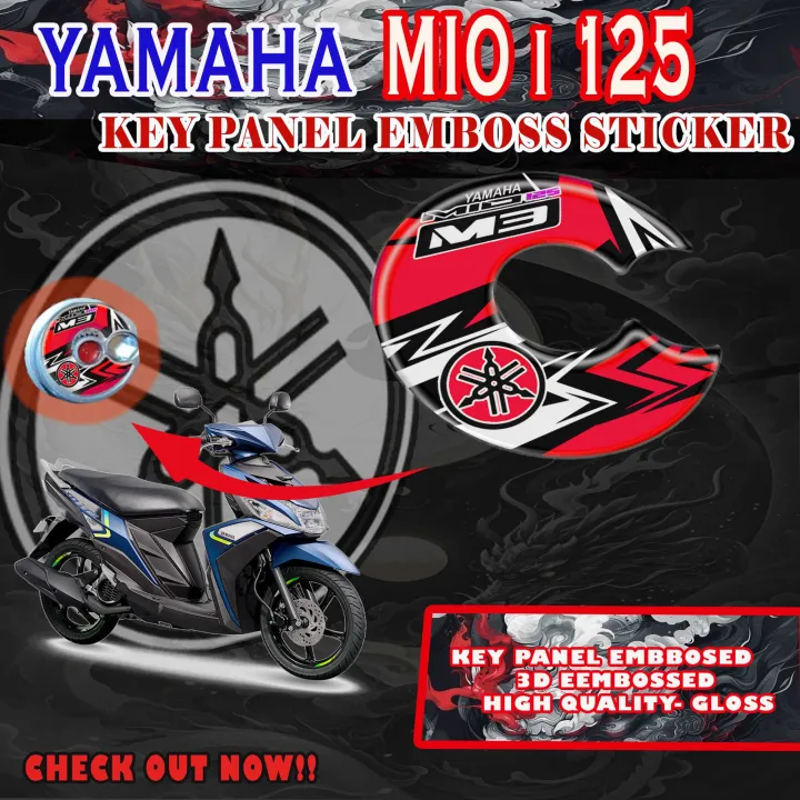 NEW YAMAHA MIO i 125 KEY PANEL EMBOSSED STICKER DECALS/ KEY PANEL ...