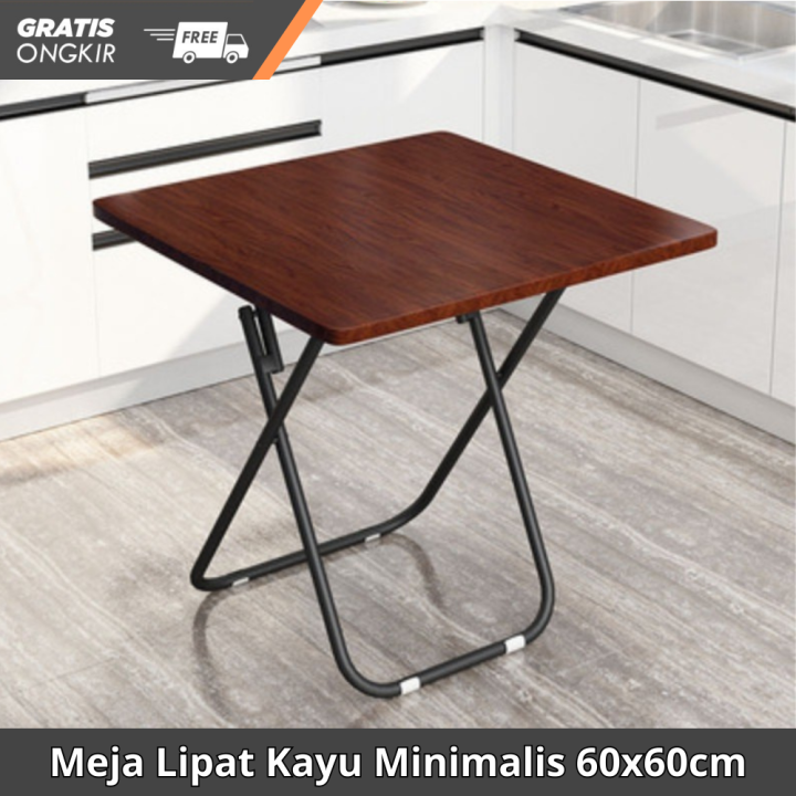 GRATIS ONGKIR!! Meja Lipat Kayu Minimalis Ukuran 60x60cm / Portable ...