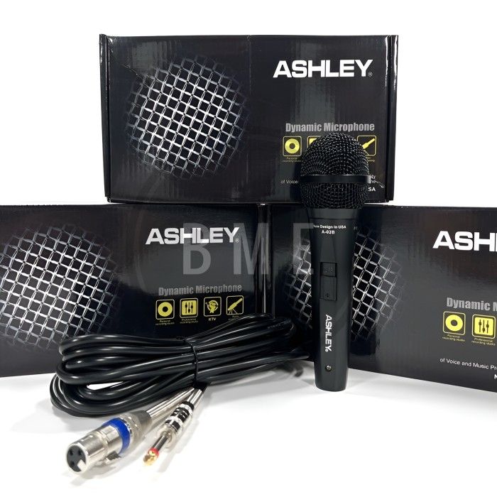 Mic Kabel ASHLEY A-02B Dynamic / Microphone Karaoke Ashley A 02 B ...