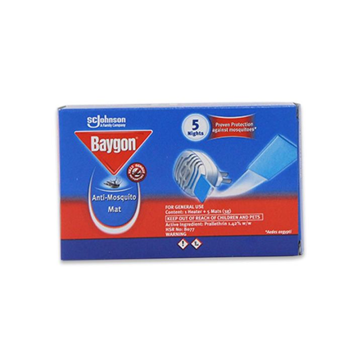 Baygon Mat Anti Dengue Starter Kit 1 Heater 5 Mats | Lazada PH