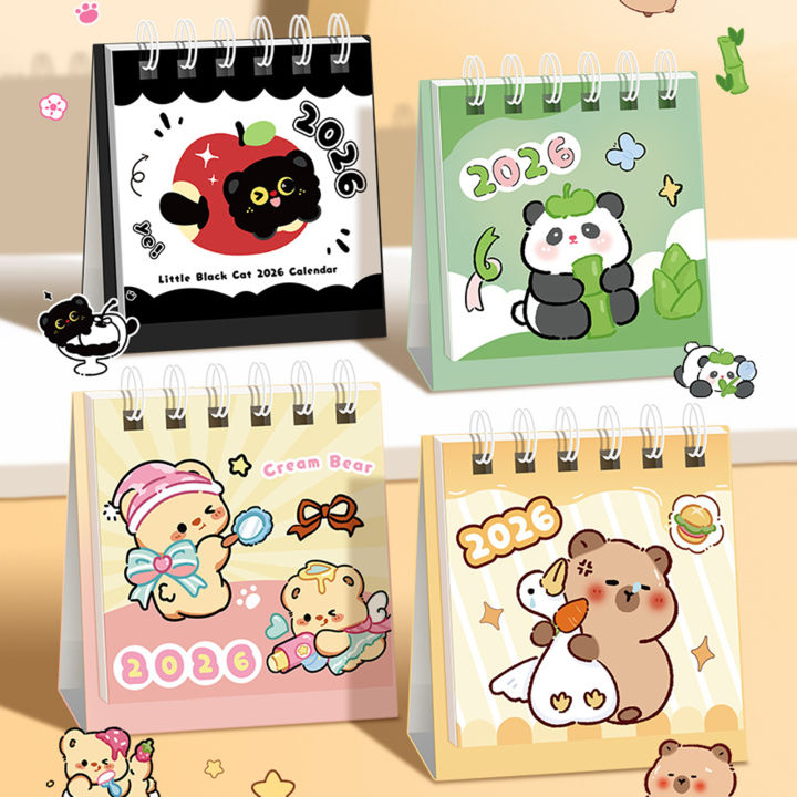 Compact Desk Calendar Cute Ip Images Calendar 2026 Cute Animal Mini ...