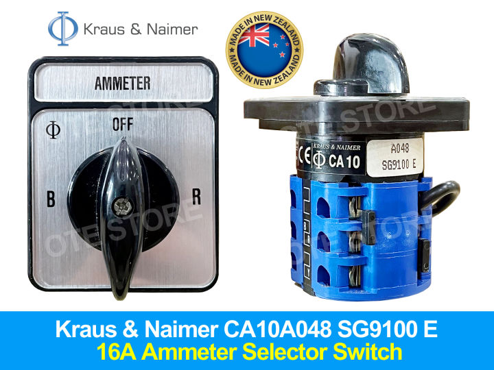 Kraus & Naimer CA10 A048 SG9100 E TRU 20A Ammeter Selector Switch (OFF/R/Y/R) E Mounting G251 ...