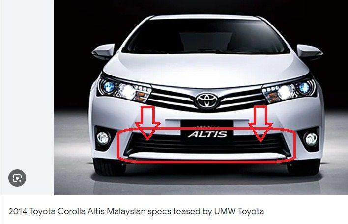 TOYOTA ALTIS ZRE173 2014 MODEL FRONT BUMPER LOWER GRILLE /MESH/JARING ...