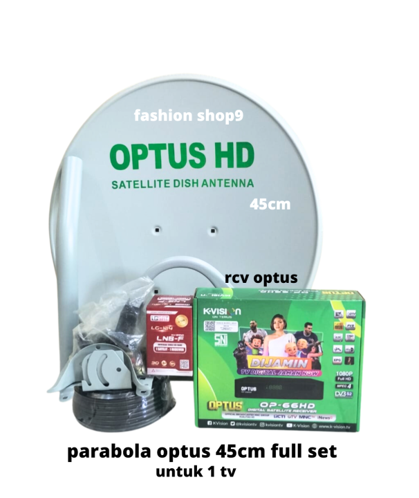 Parabola Mini Full Set 45 cm OPTUS Paket Receiver Optus MNC group - Odu ...
