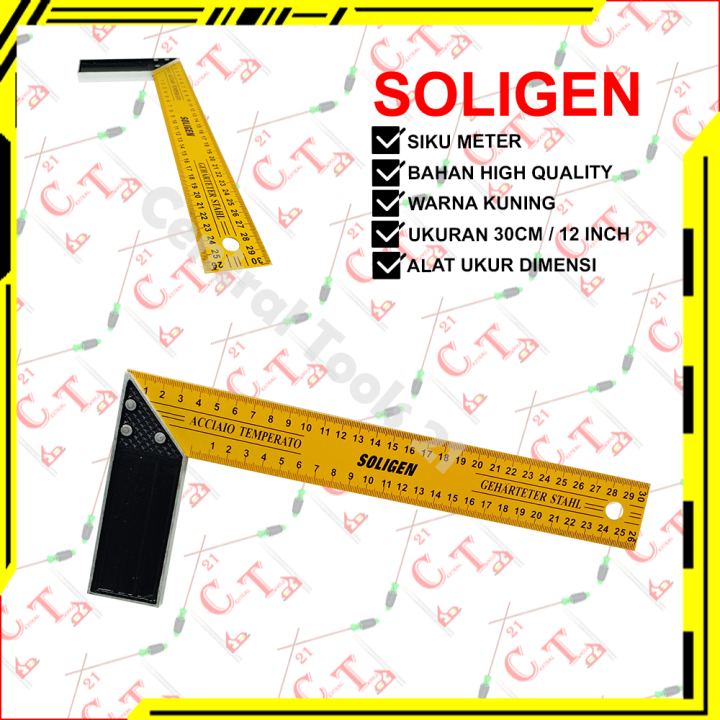 Central Tools 21 - Siku Meter 12 Inch Soligen Penggaris Siku Tukang ...
