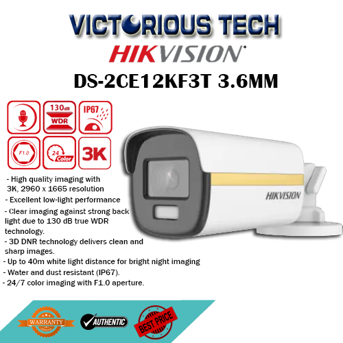 Hikvision Full-Color CCTV Camera: 3K Resolution, 24/7 Color Imaging ...