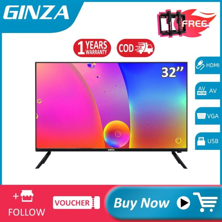 【COD】 GINZA 32 Inch Digital LED TV Smart with Bracket TCLG32AB HDMI AV VGA USB ACE32 | Lazada PH
