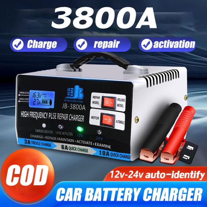 Car Battery Charger Pengisi Daya Aki Mobil 3800A 12 / 24V Tugas Berat ...