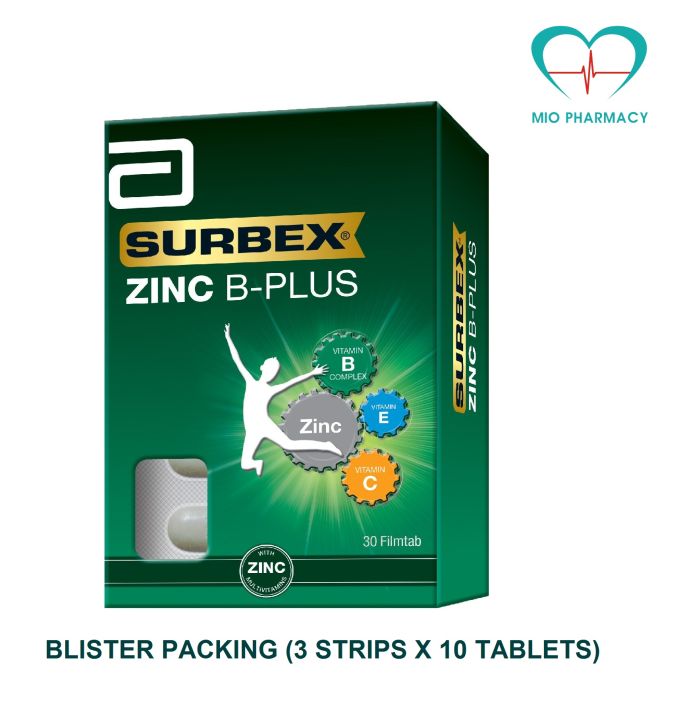 SURBEX ZINC B-PLUS TABLET 30'S | Lazada
