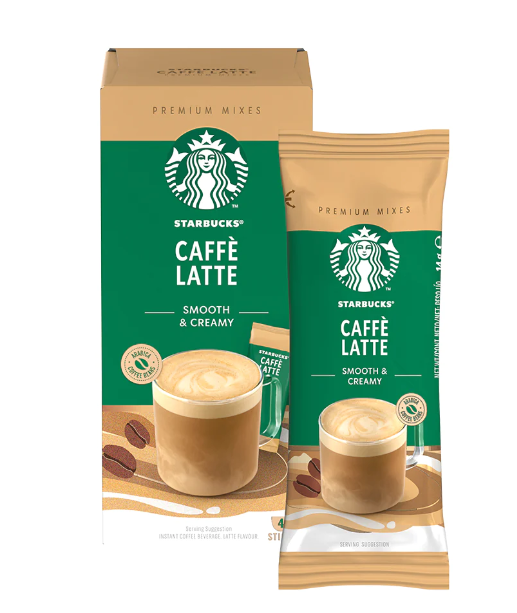 STARBUCKS Caffe Latte Premium Mix 4 sachets ( 4 x 14gm ) | Lazada