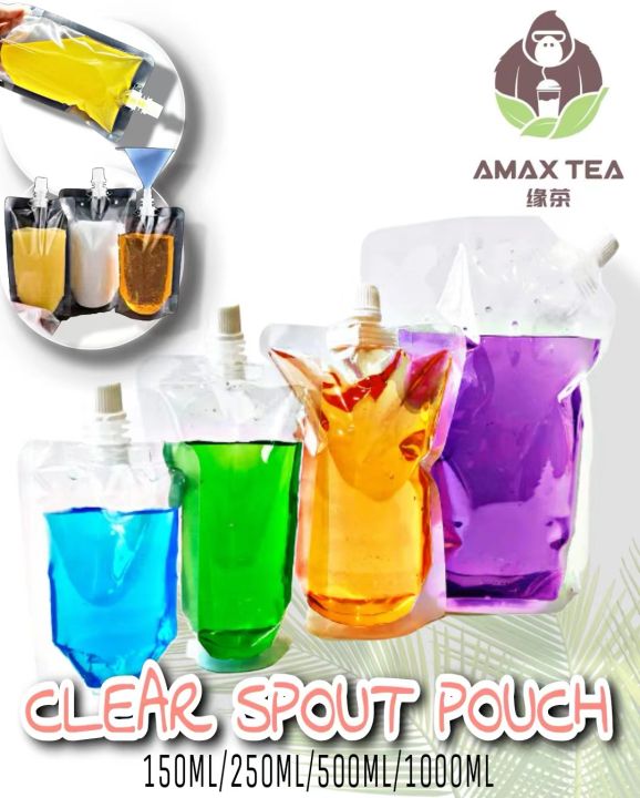 50PCS Stand up Liquid spout Pouch bag / Clear Plastic Beverage ...