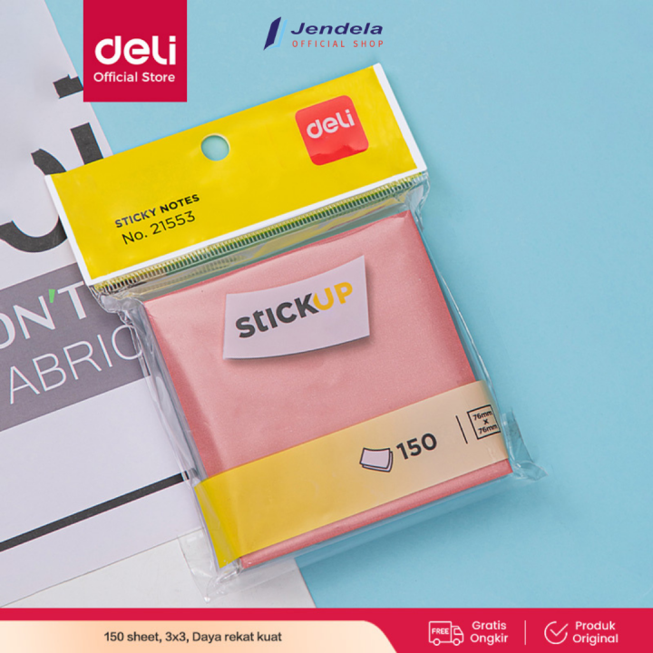 Sticky Note Deli 3x3 Memo Tempel 150 lembar Kertas 80g Untuk Sekolah ...