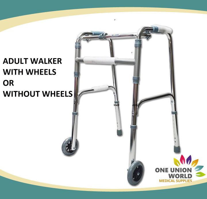 Adult Walker with Wheels Foldable Walker without Wheels Adjustable ...