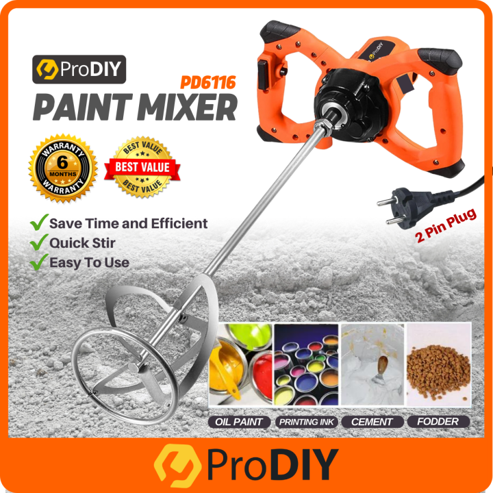 PRODIY PD6116 Handheld Electric Paint Mixer Blender Power Tools Cement ...